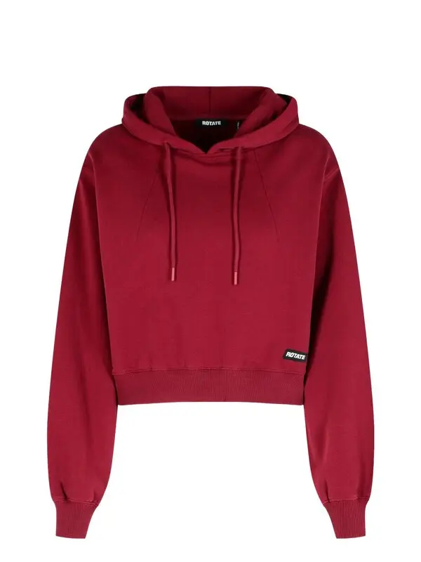 ROTATE BY BIRGER CHRISTENSEN Pullover Hoodie With Ruffle Cuffs - Red