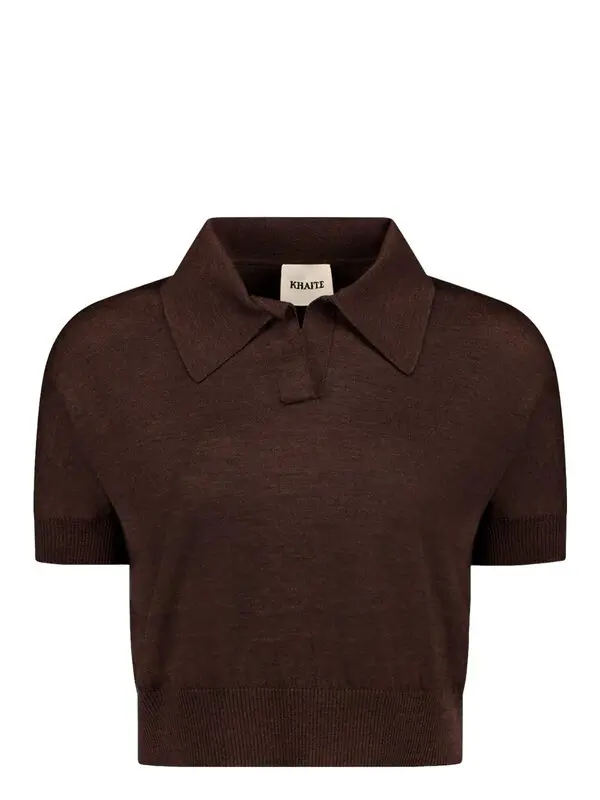 Khaite Morgane Short Sleeve Knit Top - Brown