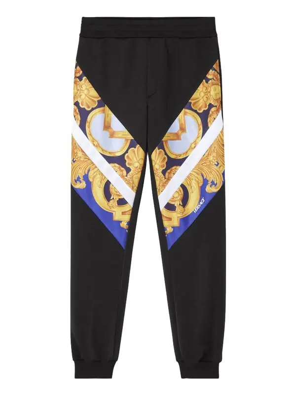 Versace Baroque Printed Panelled Joggers - Black
