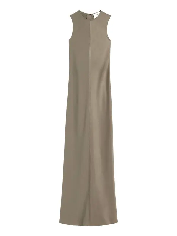 Ami Long Straight Dress - Grey