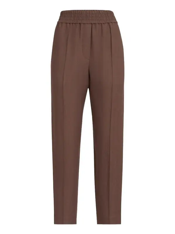 Brunello Cucinelli Fluid Twill Baggy Pull-on Trousers - Brown