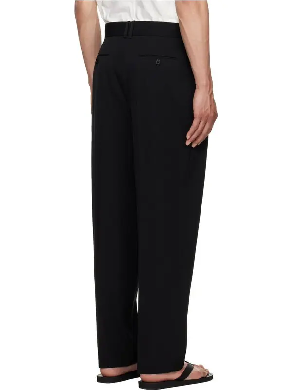 THE ROW Silas Pleated Trousers - Black
