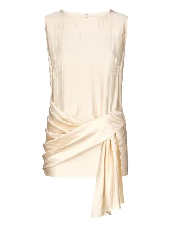 Loulou De Saison Fonda Draped Asymmetric Top - Ecru