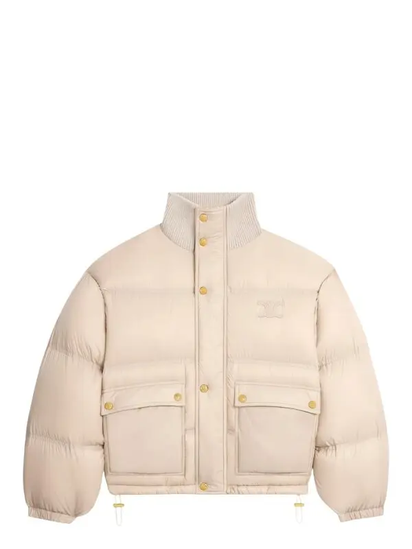 Celine Puffer Jacket In Light Nylon - Beige