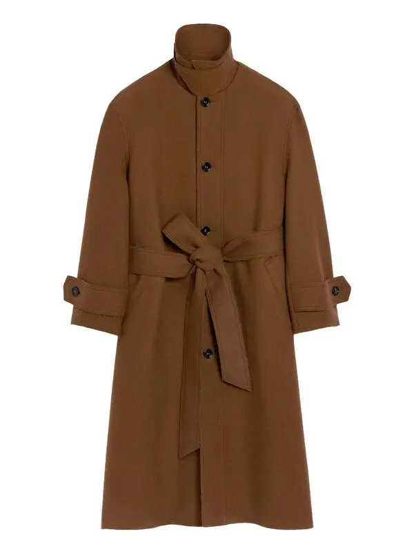 Ami Belted Trench Coat - Brown