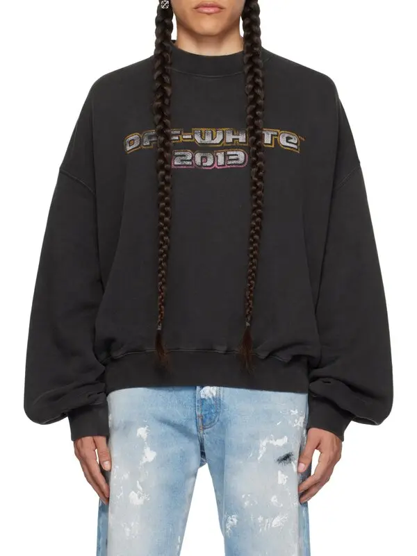 Off-White Logo Printed Crewneck Sweatshirt - Black