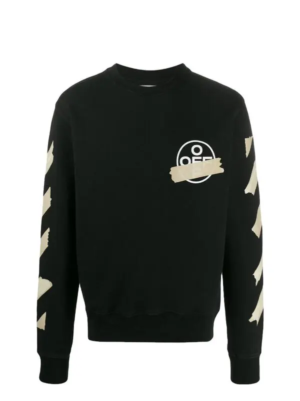 Off-White Tape Arrows Crew Neck Sweatshirt - Black