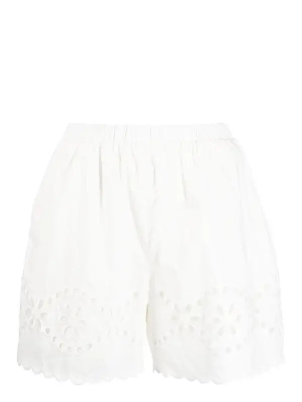 Red Valentino Sangallo Embroidered Shorts - White