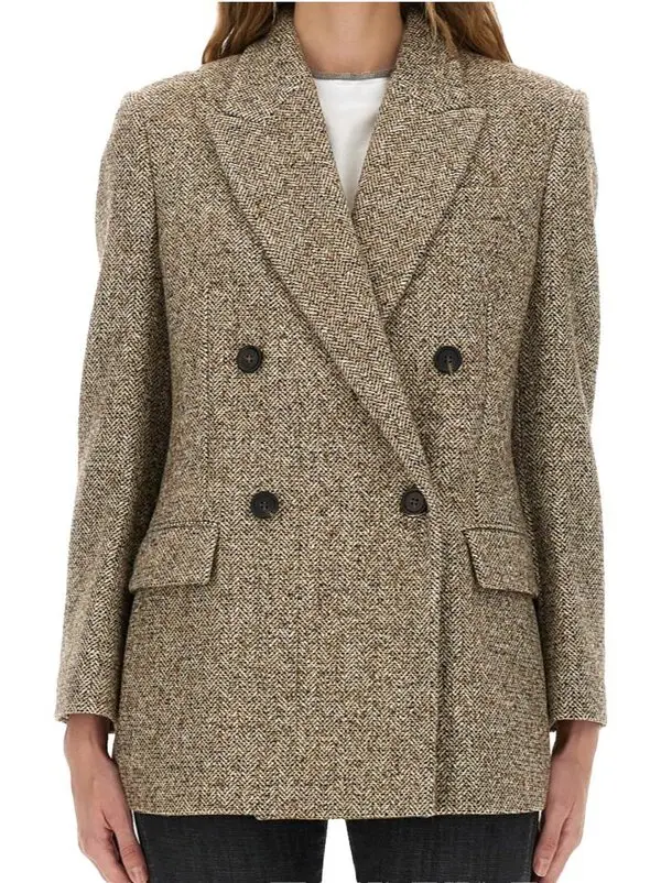 Brunello Cucinelli Double-breasted Jacket - Nude