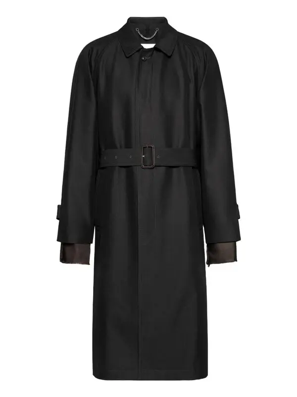 MAISON MARGIELA Single-breasted Trench Coat - Black