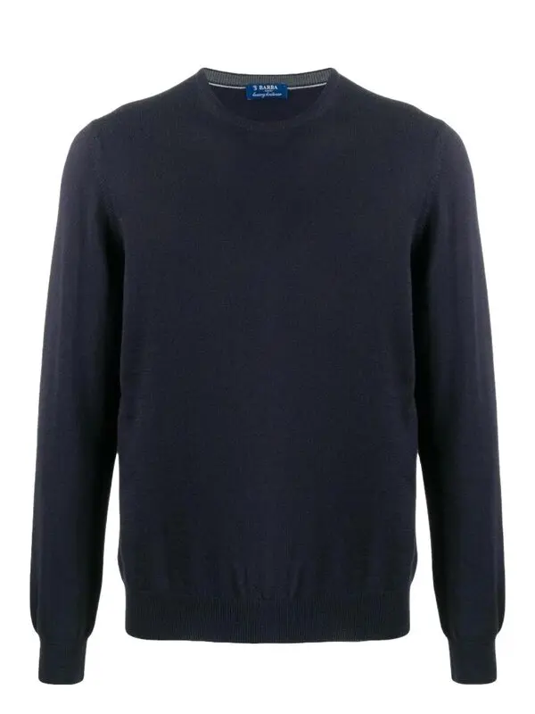BARBA NAPOLI Crewneck Wool Jumper - Black