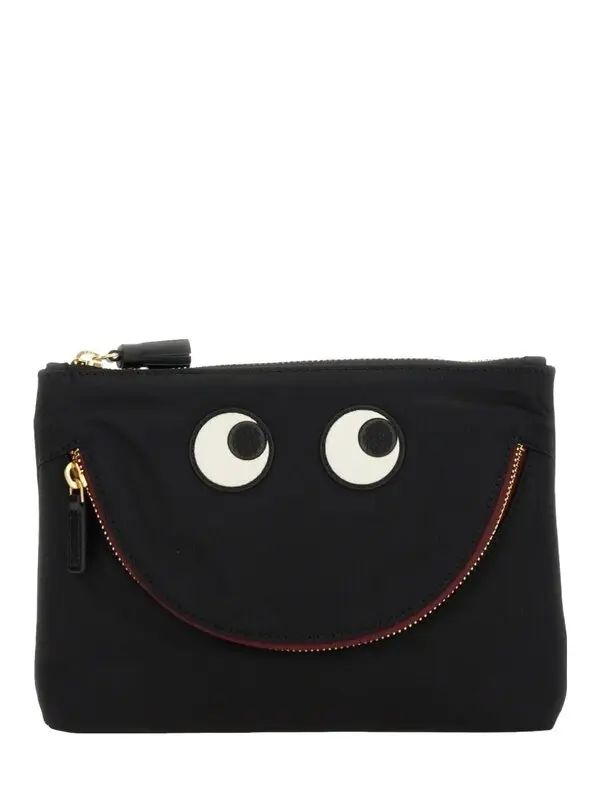 ANYA HINDMARCH Happy Eyes Zipped Pouch - Black