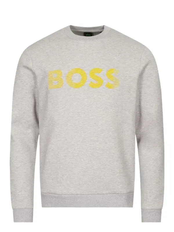 Hugo Boss Round Neck Embroidered Logo Sweater - White
