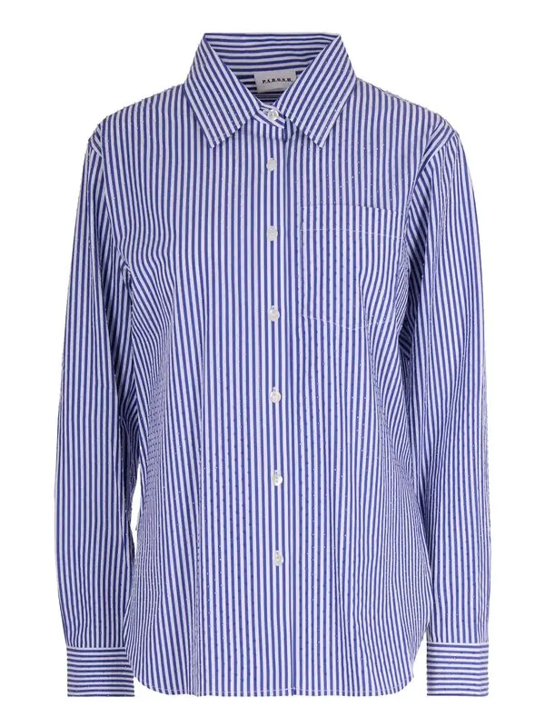 P.a.r.o.s.h Striped Embellished Shirt - Blue