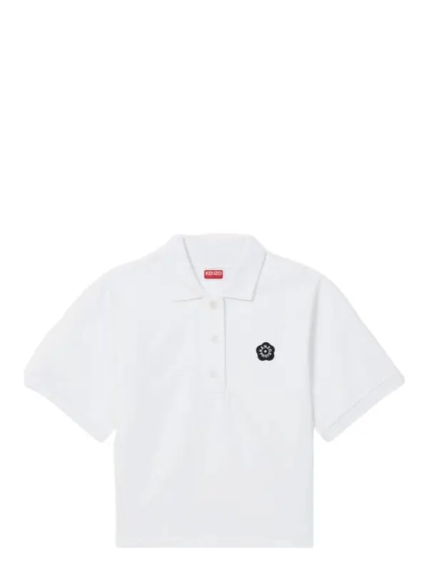 Kenzo Boke Flower 2.0 Embroidered Polo Shirt - White