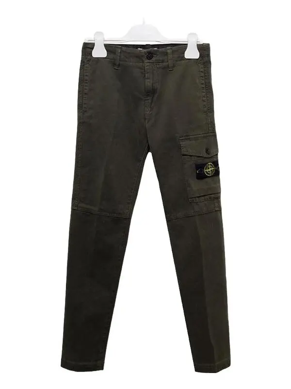 Stone Island Logo Patch Cargo Pants - Black