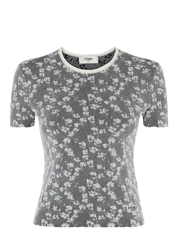 Fendi Short-sleeved Jacquard T-shirt - Black