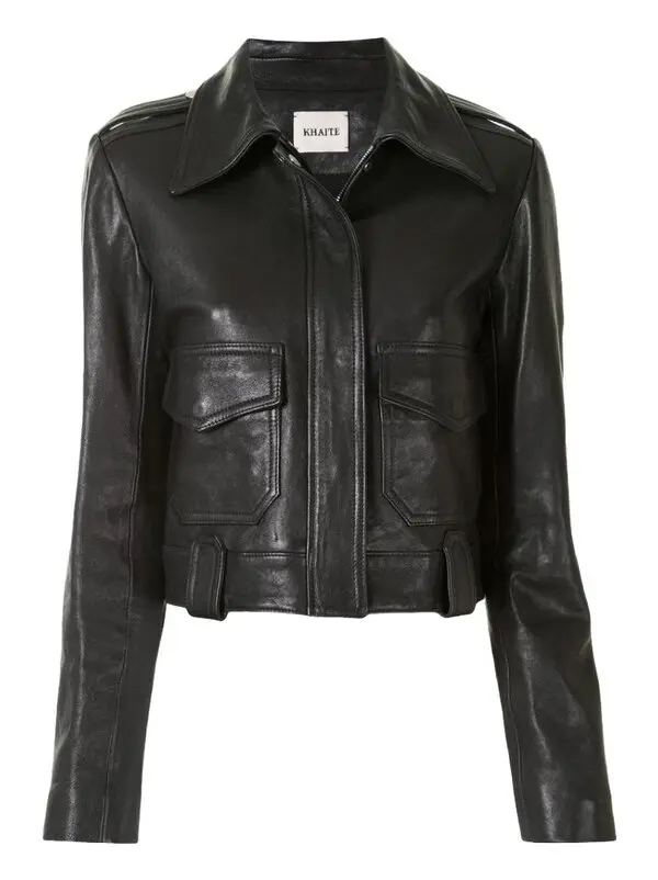 Khaite The Cordelia Leather Jacket - Black