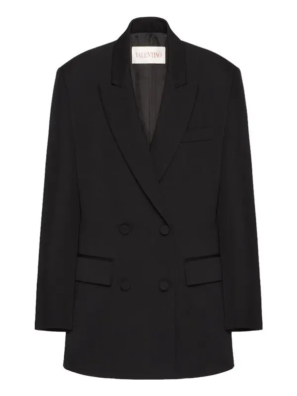 Valentino Garavani Double-breasted Long-sleeved Blazer - Black