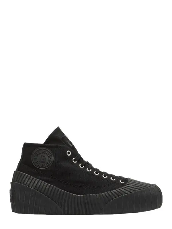 Balmain Riff Low Canvas Sneakers - Black