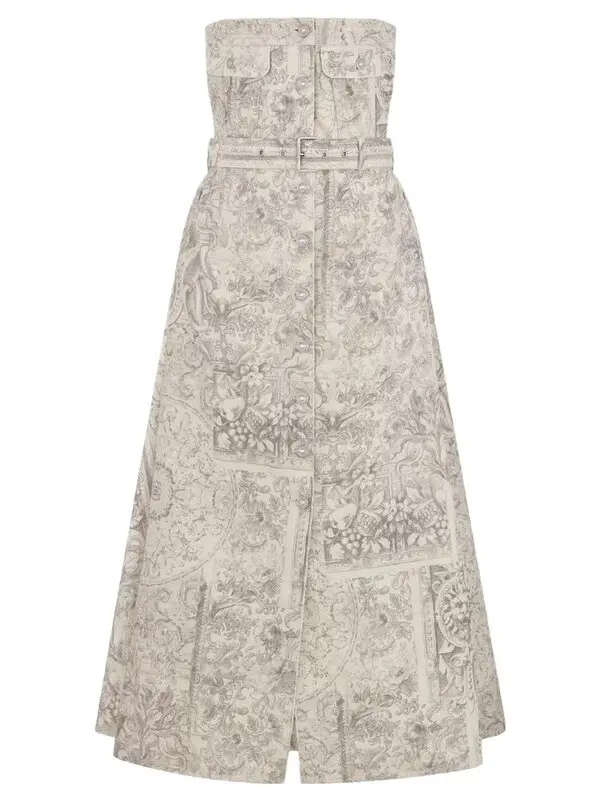 Dior Mid-length Belted Bustier Dress - Nude
