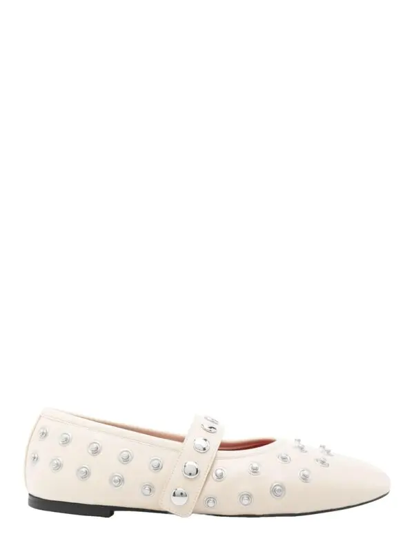 Stella McCartney Ryder Stud Embellished Ballet Flats - White