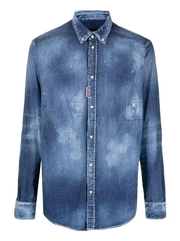 Dsquared2 Distressed Effect Denim Shirt - Blue