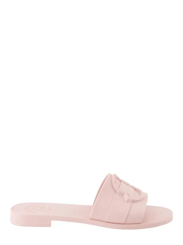 Moncler Logo Plaque Slides - Pink
