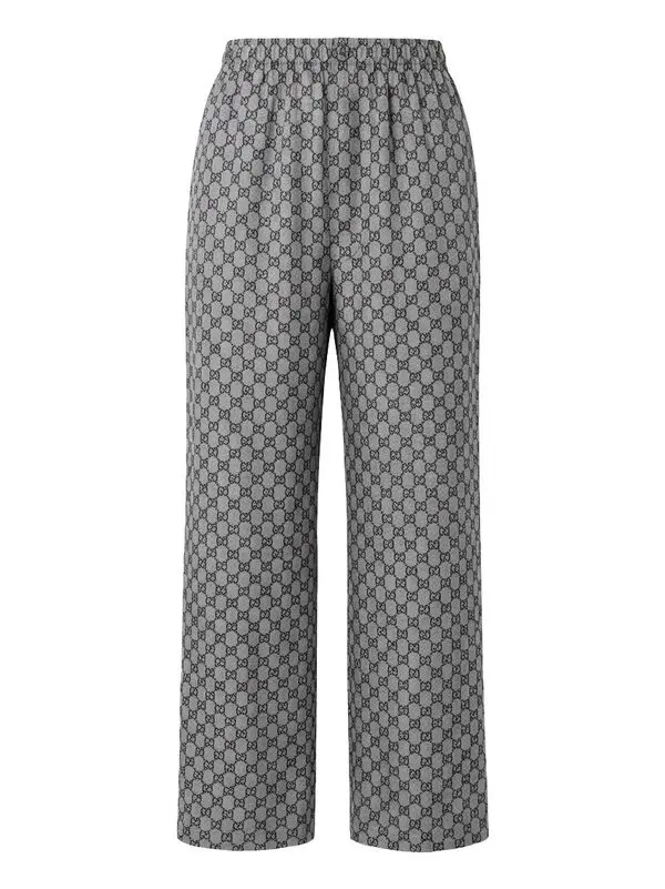 Gucci Monogrammed Elasticated Waist Trousers - Blue/white