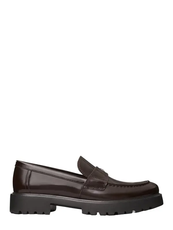 Tory Burch Logo-plaque Lug Sole Loafers - Cocoa