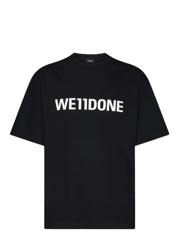 We11Done Logo-print Cotton T-shirt - Black