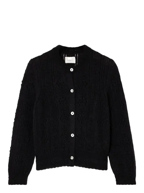 DÔEN Long Sleeve Button Cardigan - Black