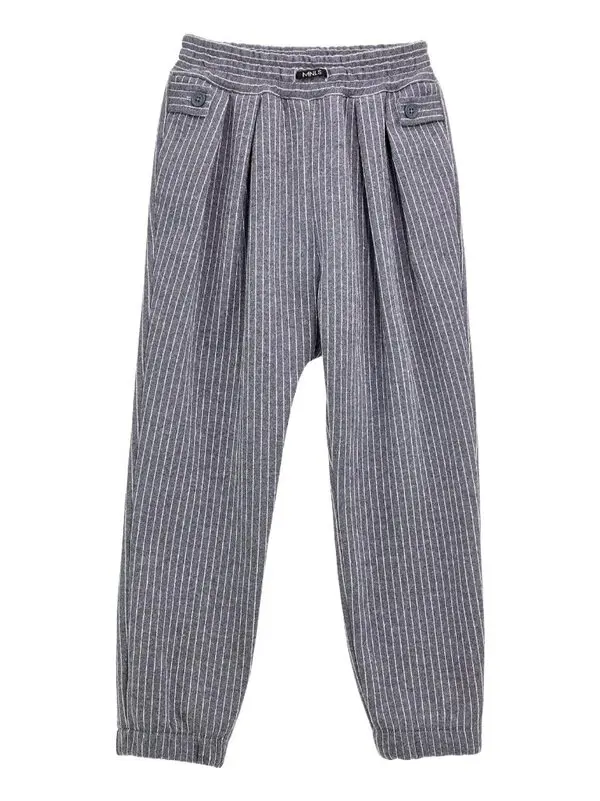 Monnalisa Striped Tailored Jogger Trousers - Gray