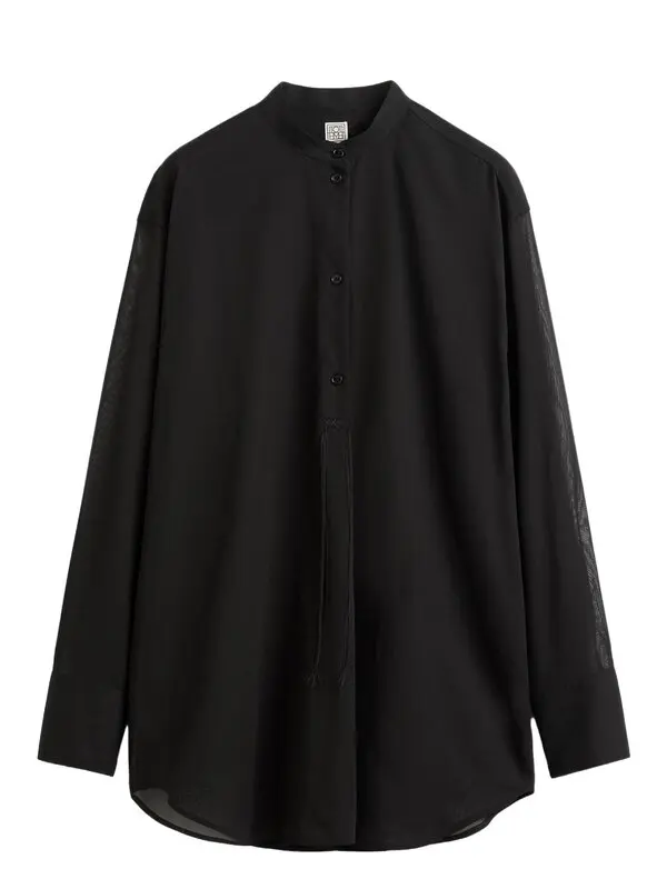 TOTEME Box-pleat Detailed Collar Blouse - Black