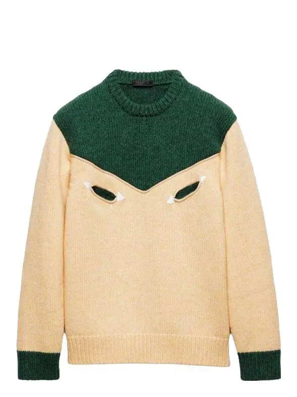 Prada Oversized Shetland Wool Sweater - Nude