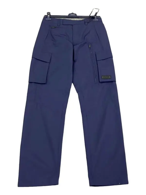 Dior Belt Loop Casual Pants With Pocket Design - Dark Blue