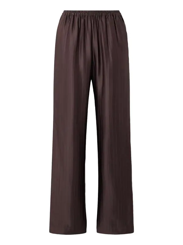 Loulou De Saison Kadala Patchwork Straight-leg Casual Pants - Dark Brown