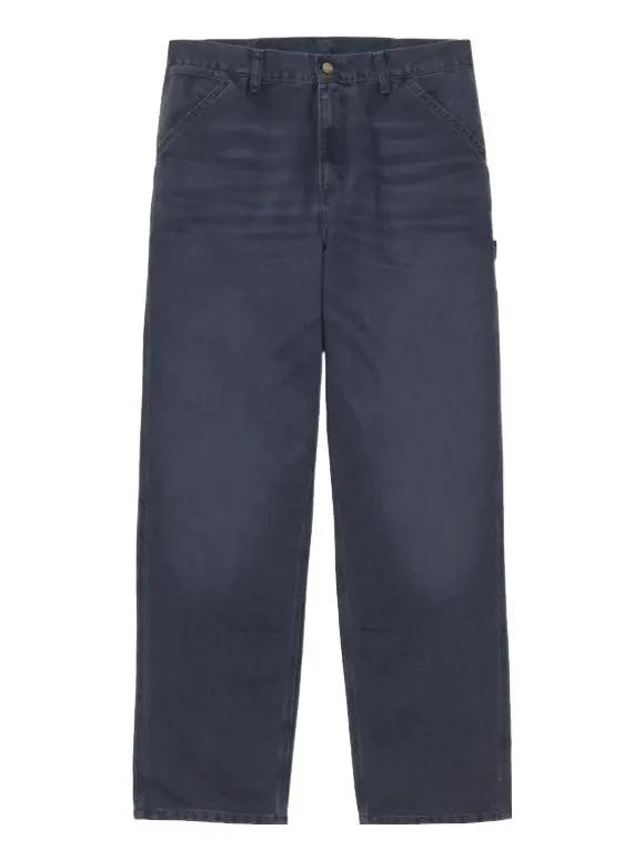Carhartt Work In Progress Single Knee Pant Stone Canvas - Deep Navy Blue