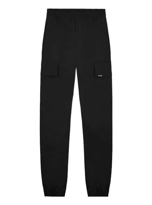 REPRESENT Elasticated Cargo Pants With Metal Bar Logo - Black