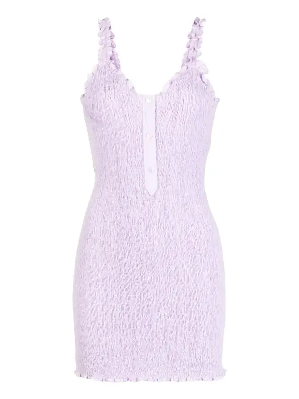 Alexander Wang Ruffled Shirred Minidress - Purple