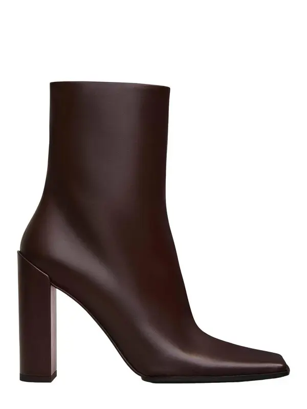 Alaïa Block Heel Square-toe Ankle Boots - Chocolate