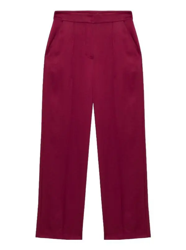 Simkhai Kyra Satin Wide Leg Pants - Cranberry