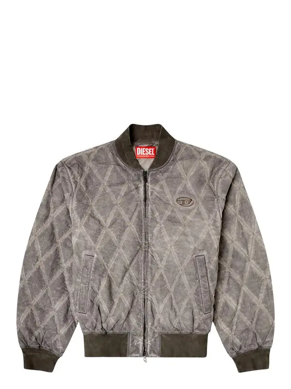 DIESEL® J-type Treat Quilted Bomber Jacket - Gray