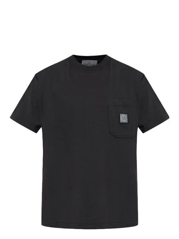 Stone Island Logo Patch Pocket T-shirt - Black