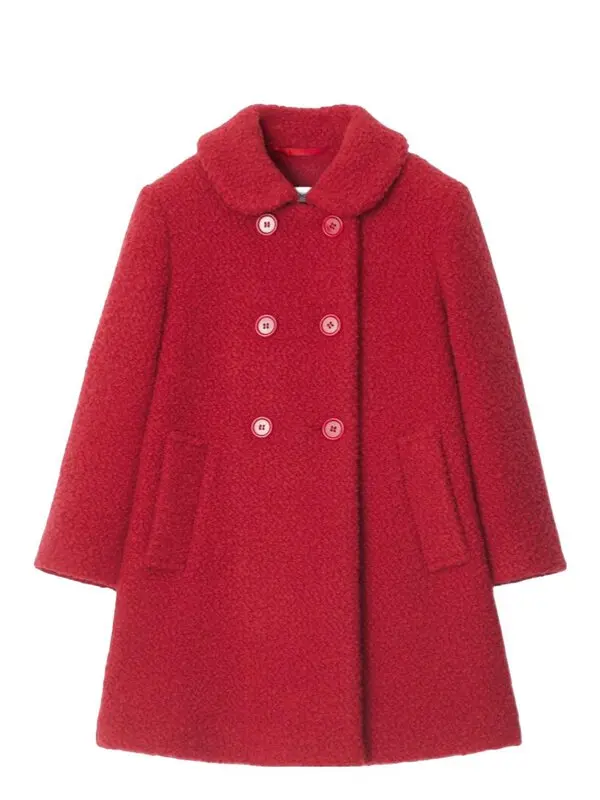Burberry Peter Pan Collar Bouclé Coat - Poppy