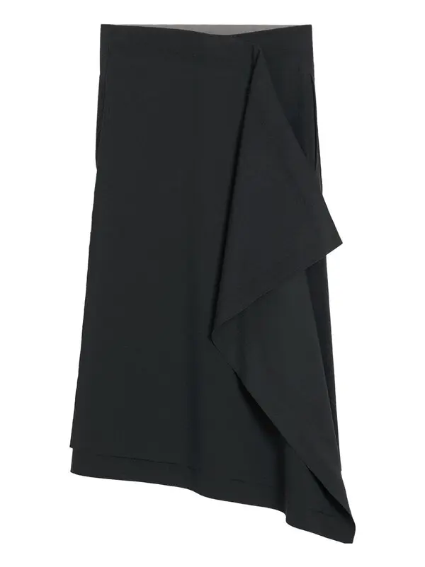 Ami Midi Wrapped Skirt - Anthracite