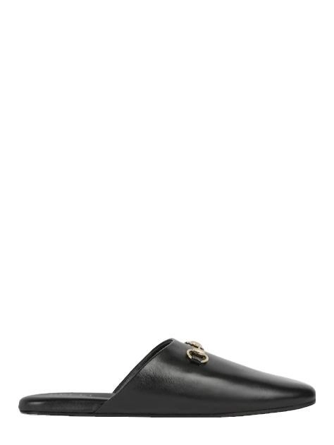 Gucci Horsebit Leather Mules - Black