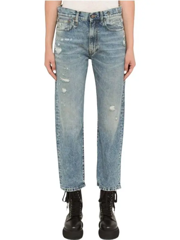 R13 Logo Regular Jeans - Gray