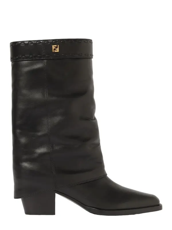 Fendi Square-toe Mid-heel Boots - Black