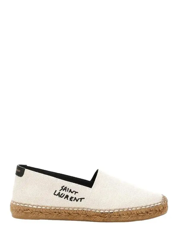 Saint Laurent Logo Embroidered Espadrilles - Black